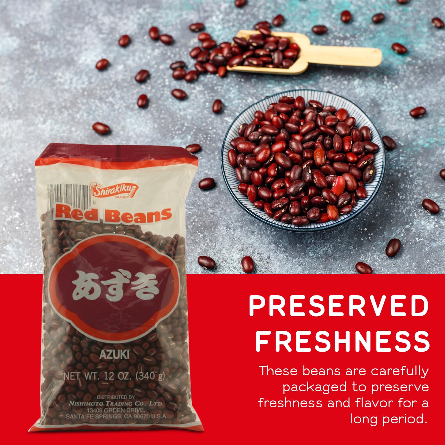 Shirakiku Dark Red Beans | Japanese Vegan Azuki Small Beans | Fiber, Iron Various Calcium & Minerals | Perfect For Asian Recipes and Desserts | Delicious Nutritious Beans 12-Ounce