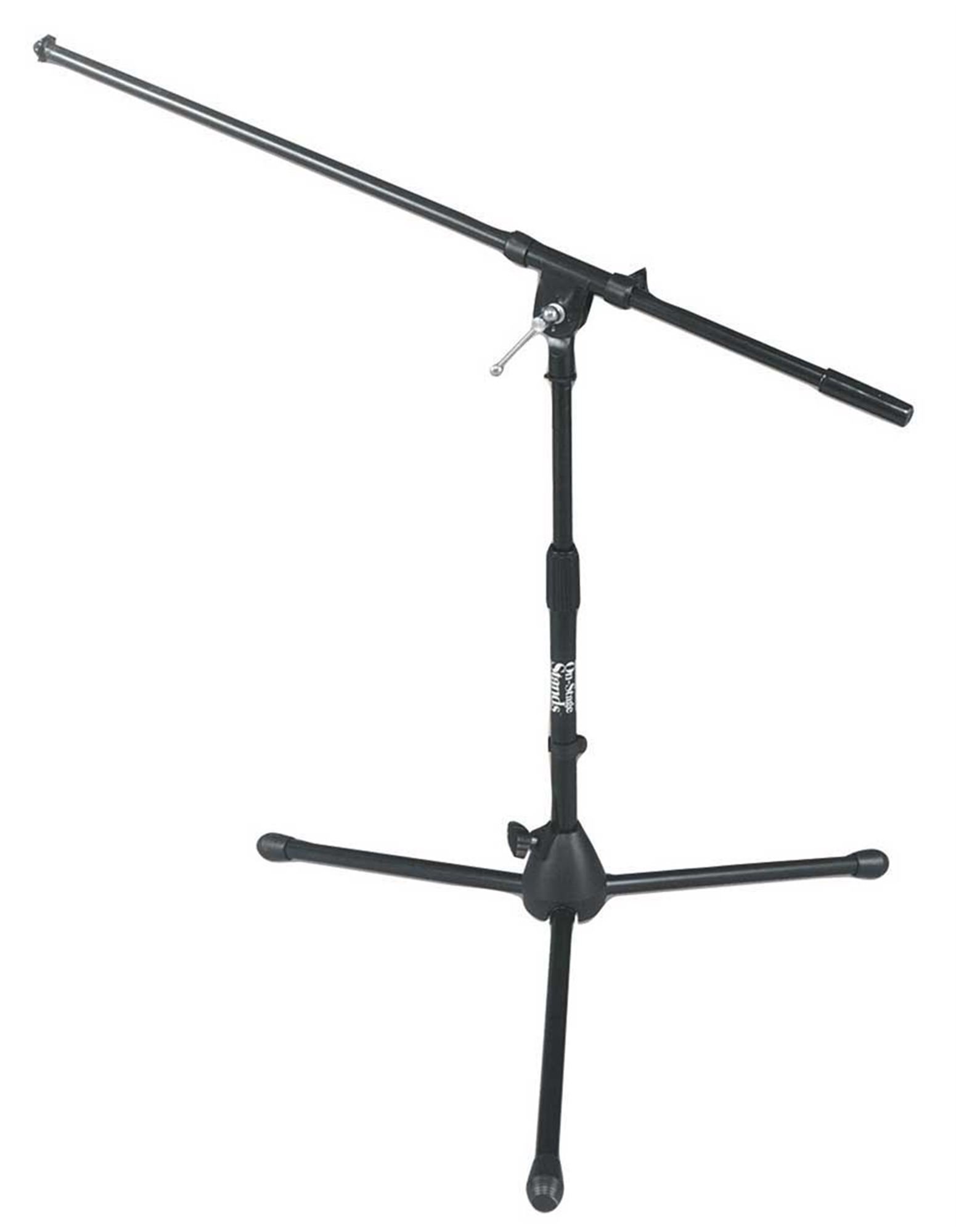 On-Stage MS7411B Short Drum/Amp Tripod Microphone Stand with Boom, Black