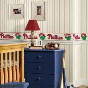 RoomMates York Wallcoverings ZB3393BD Tampa Bay Rays Prepasted Border, Deep Marine Navy/Bright White