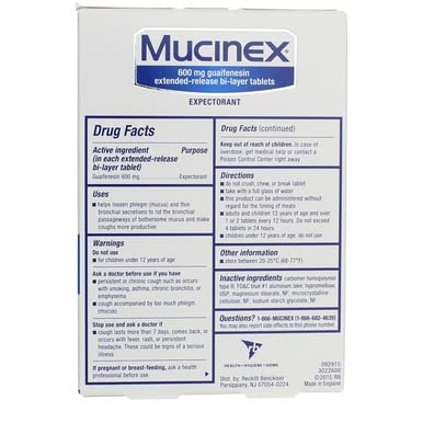 Mucinex 12-Hour Chest Congestion Expectorant Tablets, 20 Count (Pack of 2)