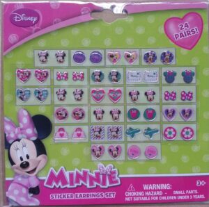 disney minnie earrings set - 24 pair sticker on earrings