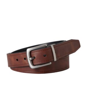 fossil men's reversible belt, parker brown/black, 38