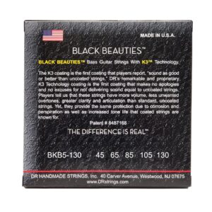 DR Black Beauties Bass 5 Strings 45-130