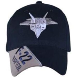 us air force 'f-22 raptor' ball cap, black, blue, adjustable