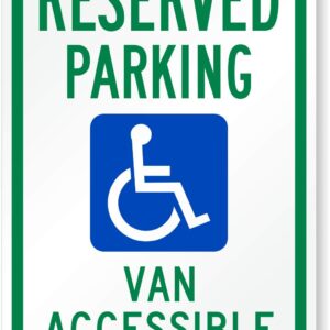 SmartSign "Reserved Parking - Van Accessible" Handicap Parking Sign | 12" x 18" Aluminum