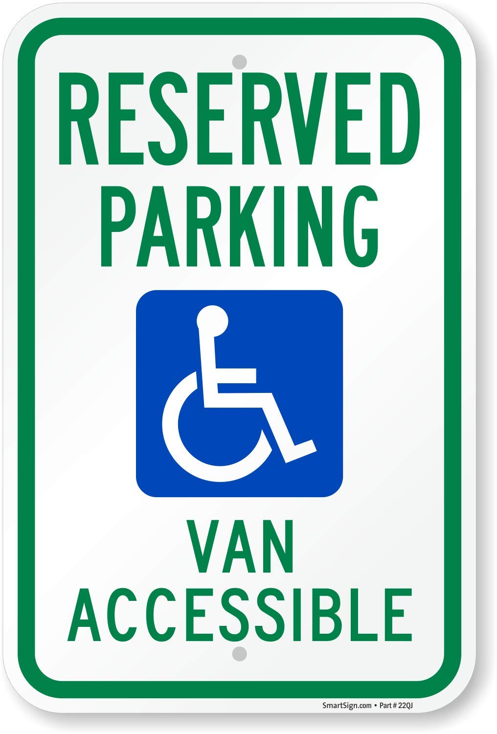 SmartSign "Reserved Parking - Van Accessible" Handicap Parking Sign | 12" x 18" Aluminum