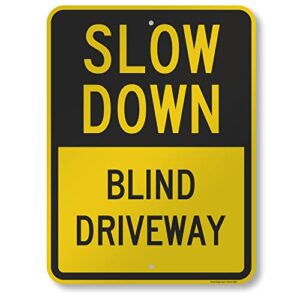 smartsign "slow down - blind driveway" sign | 18" x 24" aluminum