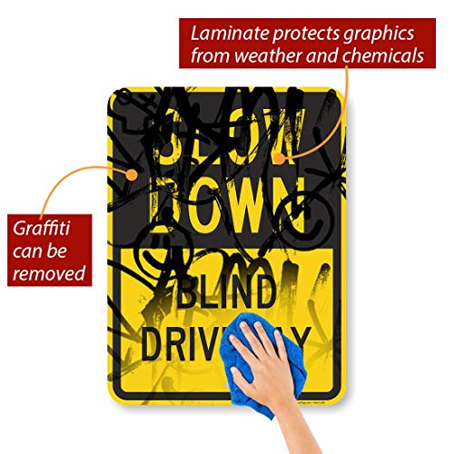 SmartSign "Slow Down - Blind Driveway" Sign | 18" x 24" Aluminum