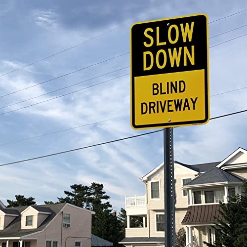 SmartSign "Slow Down - Blind Driveway" Sign | 18" x 24" Aluminum