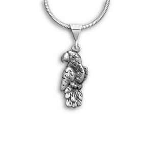 the magic zoo sterling silver african grey parrot pendant