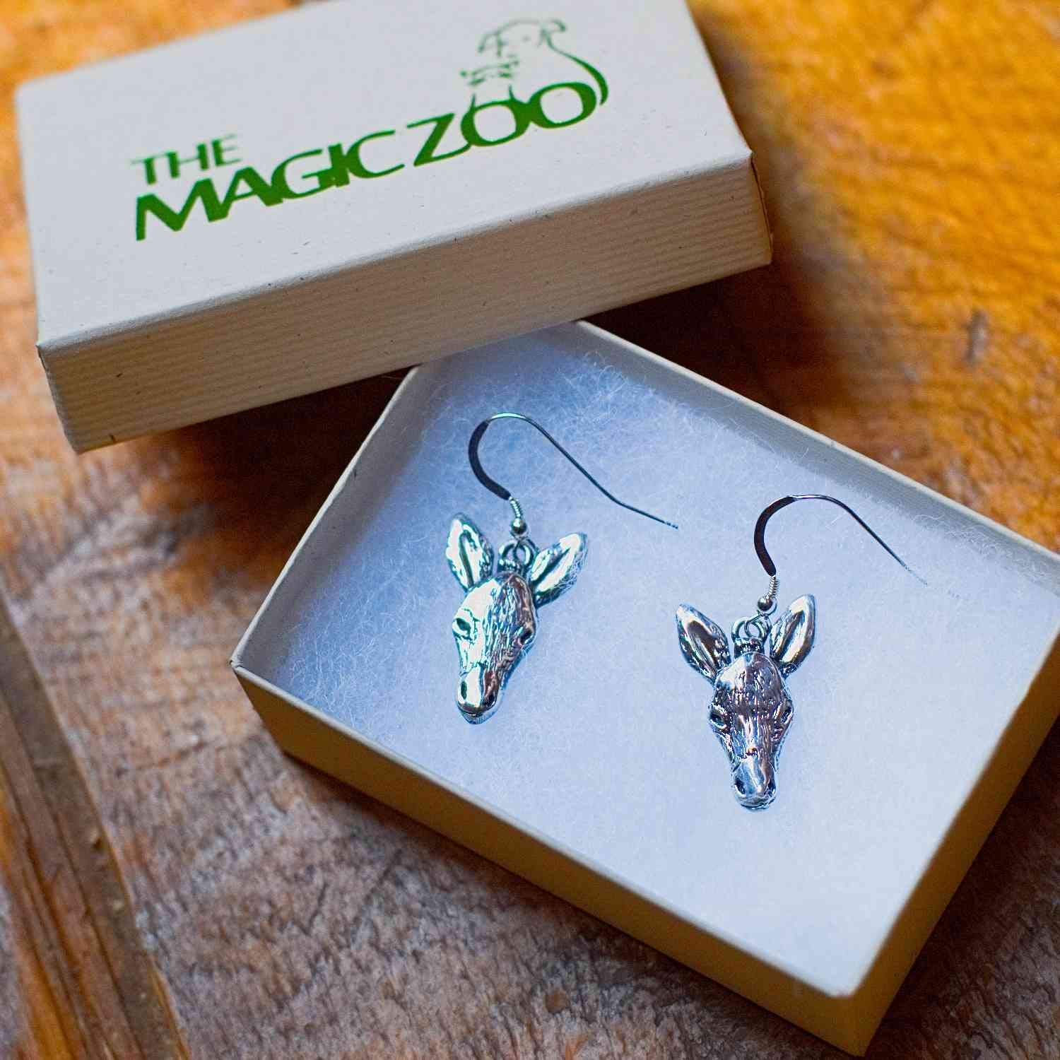 Sterling Silver Donkey Earrings by The Magic Zoo