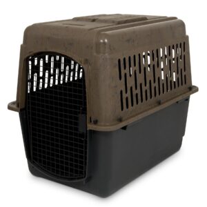 petmate ruffmaxx camouflage dog kennel pet carrier & crate 40" (70-90 lb), outdoor and indoor for large, medium, and small dogs - made from recycled material w/ 360-degree ventilation, made in usa