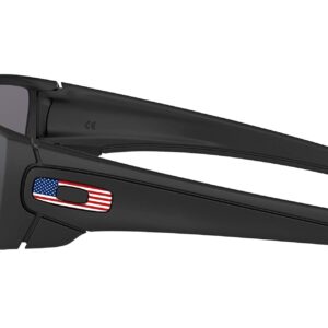 Oakley Men's OO9096 Fuel Cell Rectangular Sunglasses, Matte Black USA Flag Icon/Grey, 60 mm