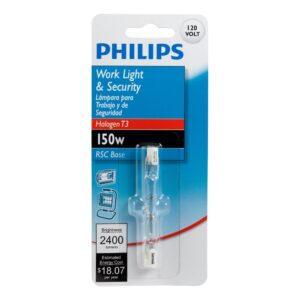 Philips LED 415612 Work and Security 150-Watt 3.1-Inch T3 RSC, Double Ended Base Light Bulb