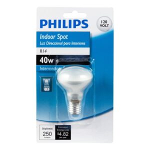 Philips 415398 Indoor Spot Light 40-Watt R14 Intermediate Base Light Bulb, 1 Count (Pack of 1), Incandescent