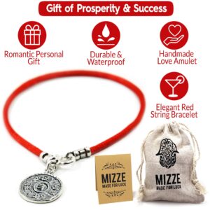 Prosperity & Success Charm Bracelet - Sterling Silver Coin Amulet on Red Silk String - Women's 7" Protection Bracelet - Personal Gift for Women, Mom, Wife