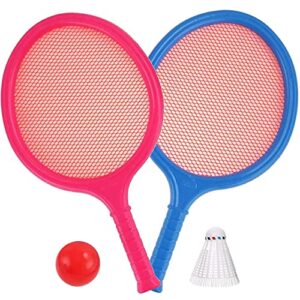 badminton racket set for kids, toddlers with 2 paddles, ball and birdie - junior kindergarten student outdoor sports tennis racquet play game beach toys