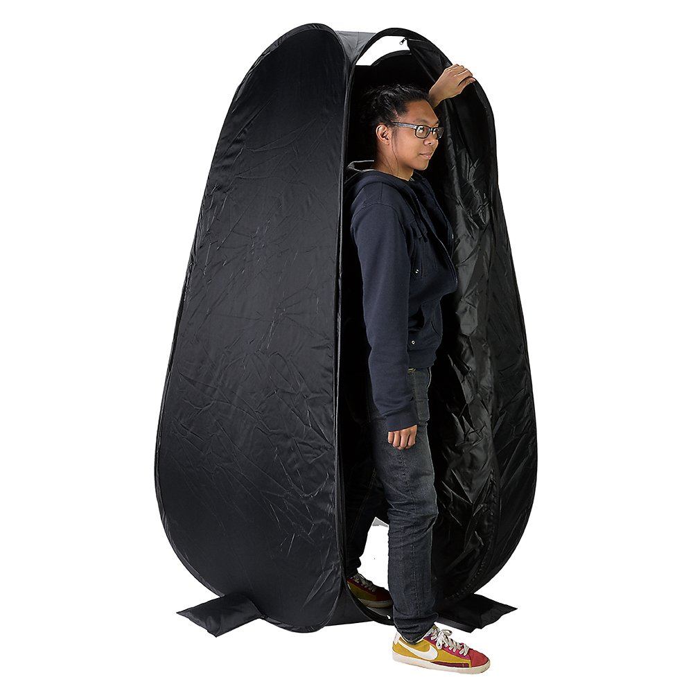 Fotodiox Collapsible Portable Indoor/Outdoor Changing Room - Black, 6'4" Tall, 3'6"x3'6" Base, Pop-up Dressing Tent