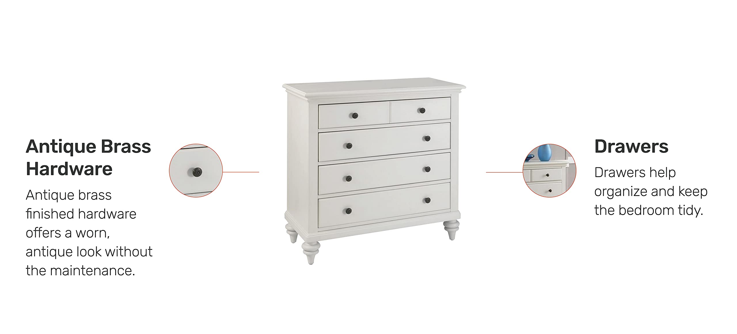 Homestyles Bermuda Chest, Off-White