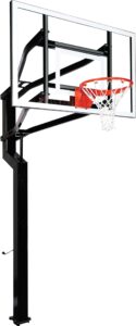 goalsetter captain in ground adjustable basketball system with 60-inch glass backboard and flex rim