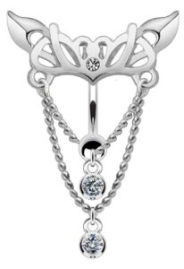 belly button ring reverse tribal w/cz ho800 14g 3/8'' [jewelry]