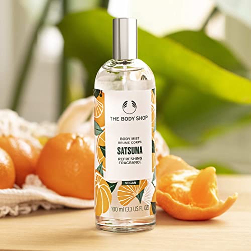 The Body Shop Satsuma Body Mist – Refreshes and Cools with a Citrus Scent – Vegan – 3.3 oz