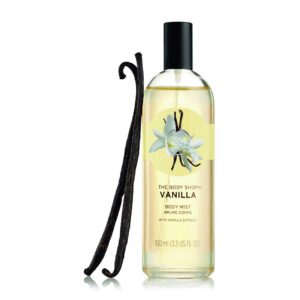 the body shop vanilla body mist – refreshes and cools with a sweet scent – vegan – 3.3 oz