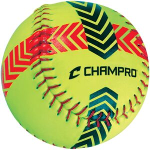 champro striped training softball set (optic yellow, 12-inch)