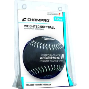 champro training softball, package (black, 12-inch/12-ounce)