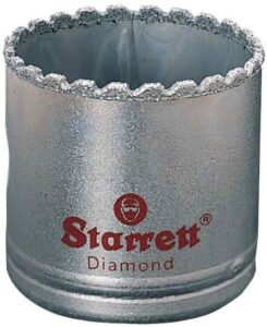 starrett diamond grit hole saw - ideal for drilling small diameter holes - 6" diameter, 1-5/8" cutting depth, 5/8-18 thread size, xa2/xa10 arbor type, silver - kd0600-n