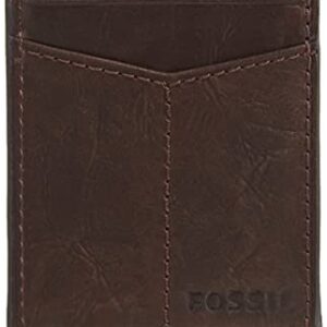 Fossil Men's Ingram Leather Magnetic Card Case with Money Clip Wallet, Brown, (Model: ML3235200)