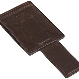 Fossil Men's Ingram Leather Magnetic Card Case with Money Clip Wallet, Brown, (Model: ML3235200)