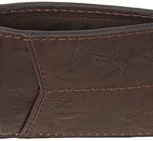 Fossil Men's Ingram Leather Magnetic Card Case with Money Clip Wallet, Brown, (Model: ML3235200)