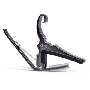 kyser quick-change guitar capo for 6-string acoustic guitars, black chrome, kg6bca