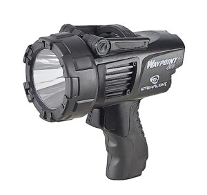 streamlight 44911 waypoint 400 rechargeable 1400-lumen long range pistol-grip spotlight with 120v ac charger and polymer holder/mount, black