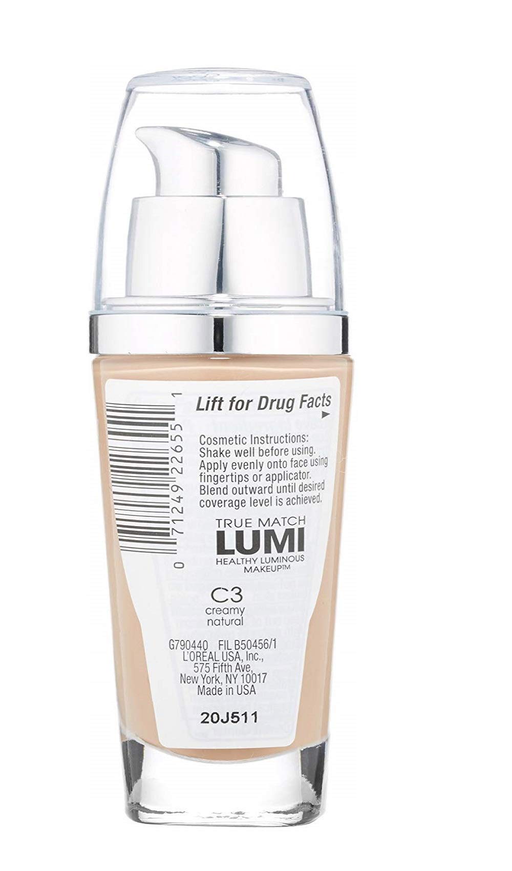 L'Oreal Paris True Match Lumi Healthy Luminous Makeup, C3 Creamy Natural, 1 fl; oz.