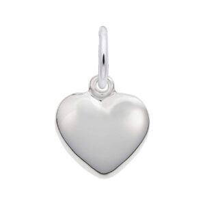 sterling silver small puffy heart charm