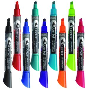 quartet dry erase markers, whiteboard markers, chisel tip, bold color, enduraglide, white board dry erase pens, assorted colors, 12 pack (5001-20ma)