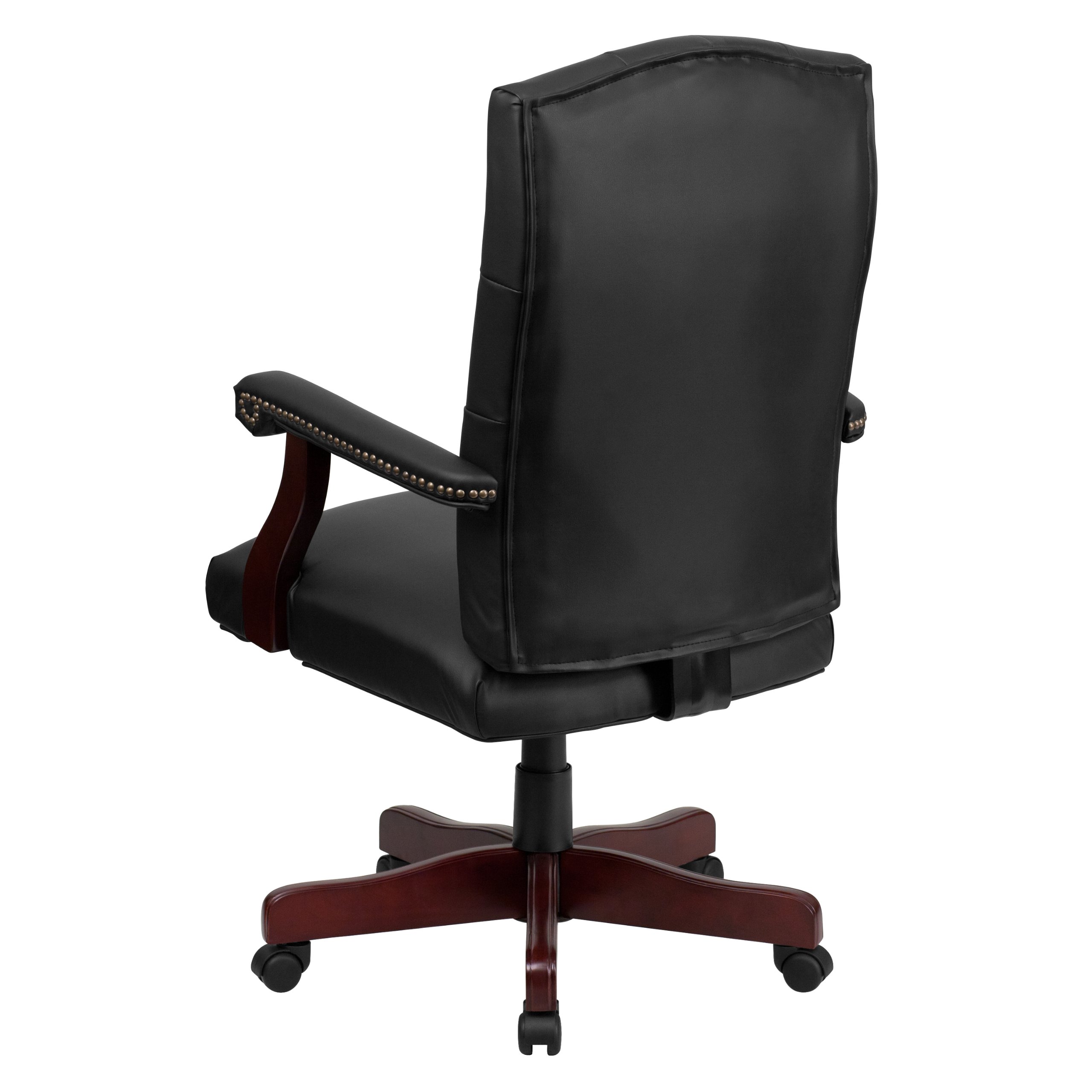 Flash Furniture Martha Washington Black LeatherSoft Executive Swivel Office Chair with Arms