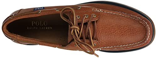 Polo Ralph Lauren mens Bienne loafers shoes, Tan Tumbled Leather, 10 US