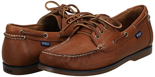 Polo Ralph Lauren mens Bienne loafers shoes, Tan Tumbled Leather, 10 US