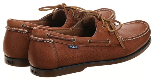 Polo Ralph Lauren mens Bienne loafers shoes, Tan Tumbled Leather, 10 US