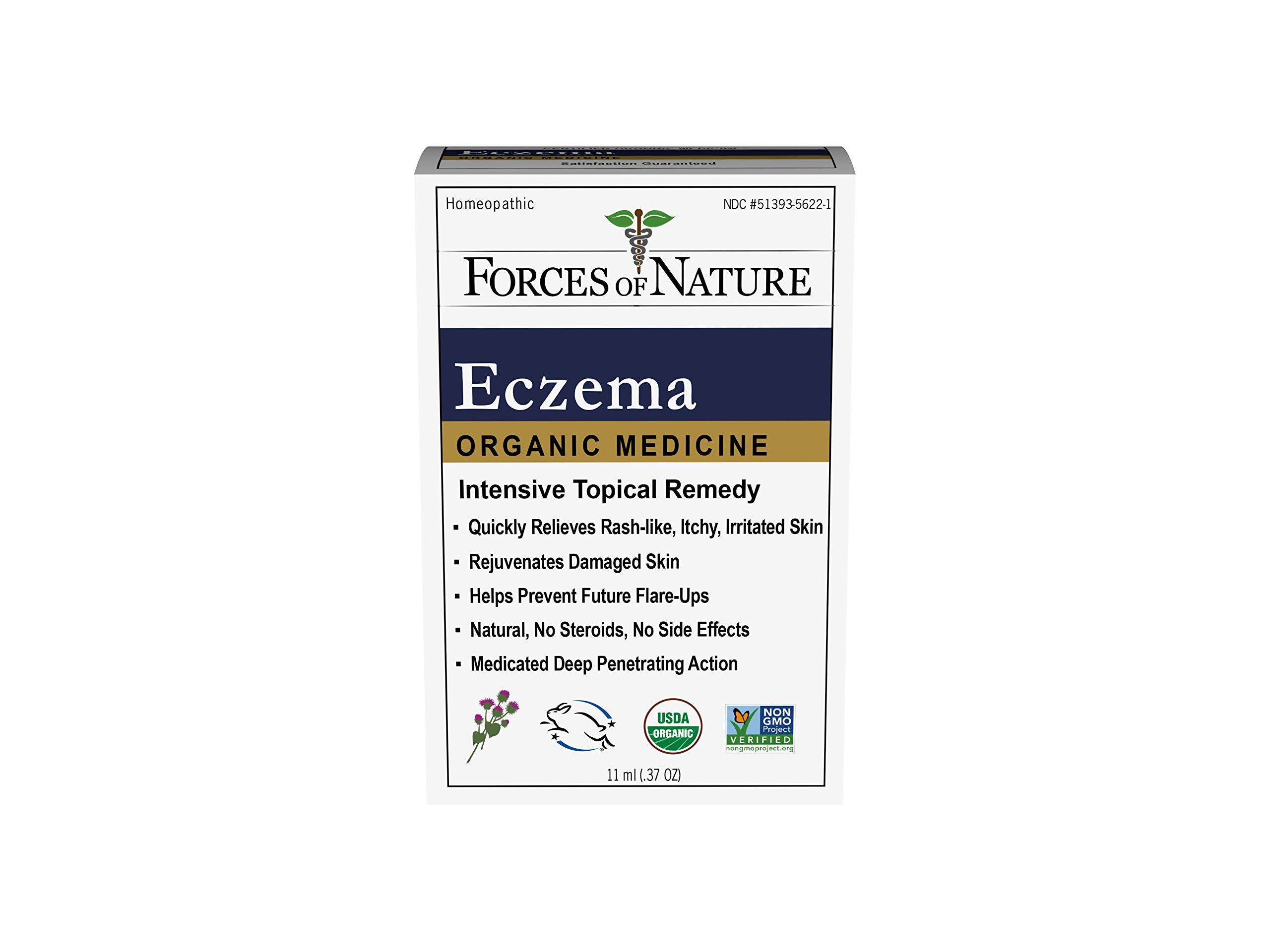 Forces of Nature Eczema Control, Organic Homeopathic Medicine, 0.37 Fl Oz, Soothing Eczema Treatment, Multi Symptom Relief from Dry, Itchy, Irritated Skin & Flare-Ups, Steroid-Free Skin Care