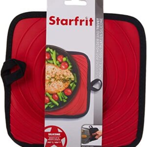 Starfrit 8" Silicone/Cotton Pot Holder/Trivet, Red