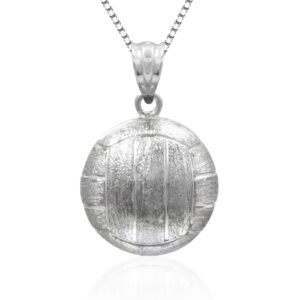 Honolulu Jewelry Company Sterling Silver 3-d Volleyball Necklace Pendant with 18" Box Chain