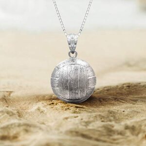 Honolulu Jewelry Company Sterling Silver 3-d Volleyball Necklace Pendant with 18" Box Chain