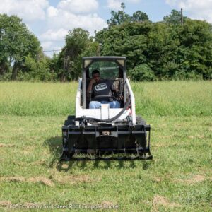 Titan Attachments 48in Economy Skid Steer Root Grapple Bucket Attachment, 3/8in Thick Steel Frame, Quick Tach Mounting System