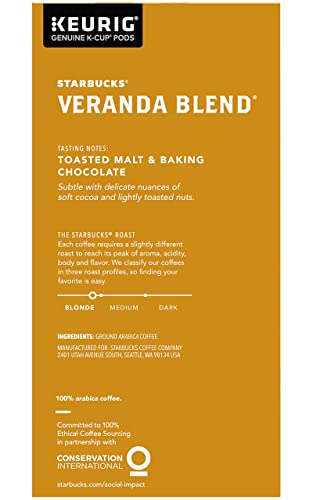 Starbucks Coffee Veranda blend single serve capsules for Keurig K-Cup pod brewers (96 Count)