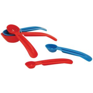 starfrit measuring spoons, blue/red