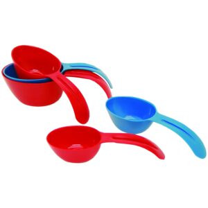 starfrit measuring cups, blue/red